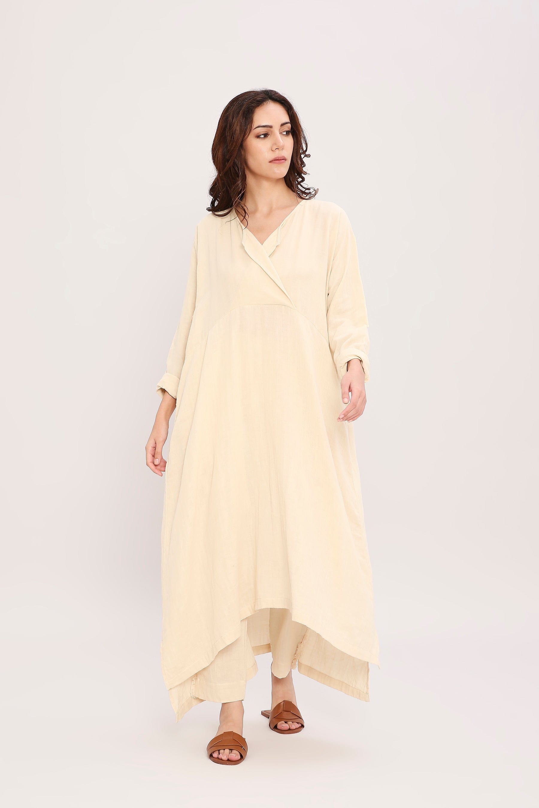 Buy Handwoven Pure Cotton Cream Co-Ord Set by MATI-Sustainable ...
