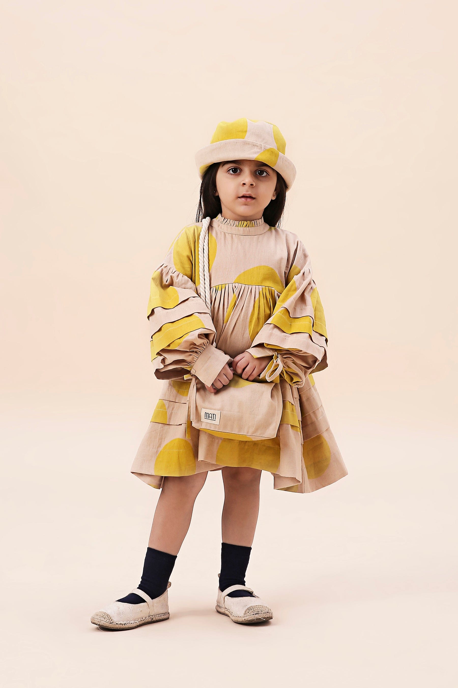 Mini MATI Girls Yellow Polka Avira Dress – Mati