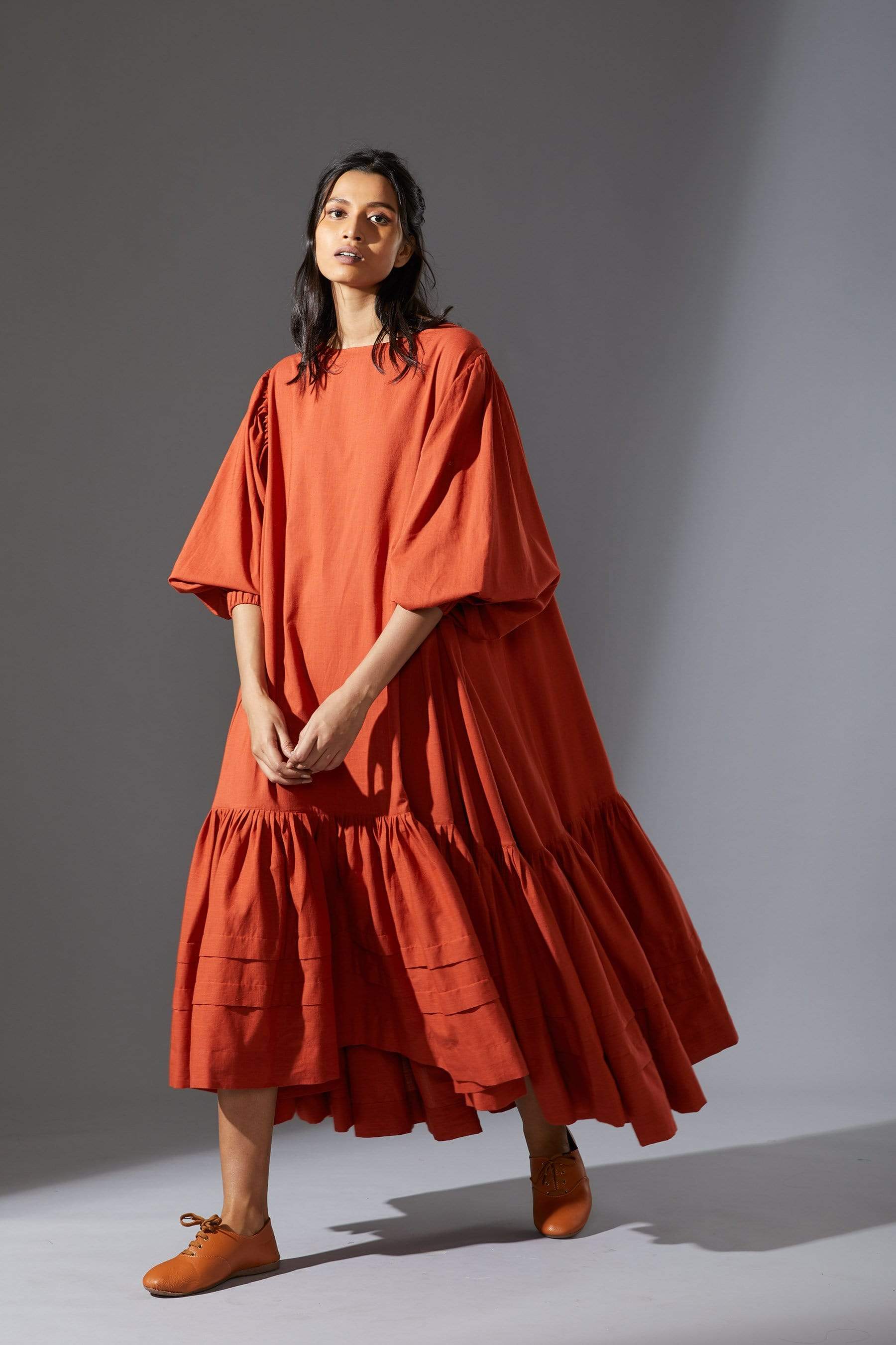 Rust Long Cotton Dress – Mati