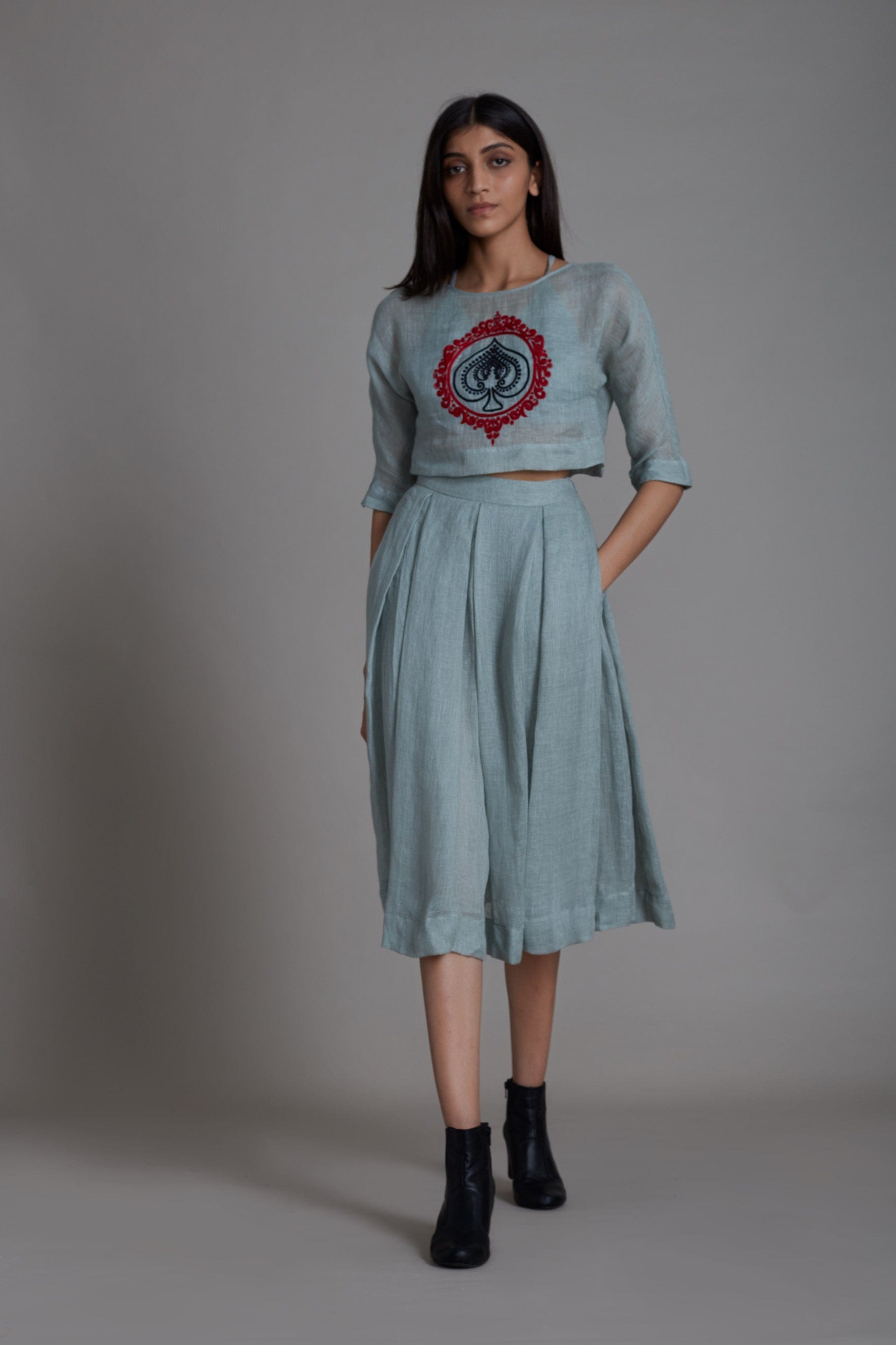 Buy Handwoven Pure Linen Skirt by MATI-Sustainable & Ethical Luxury ...